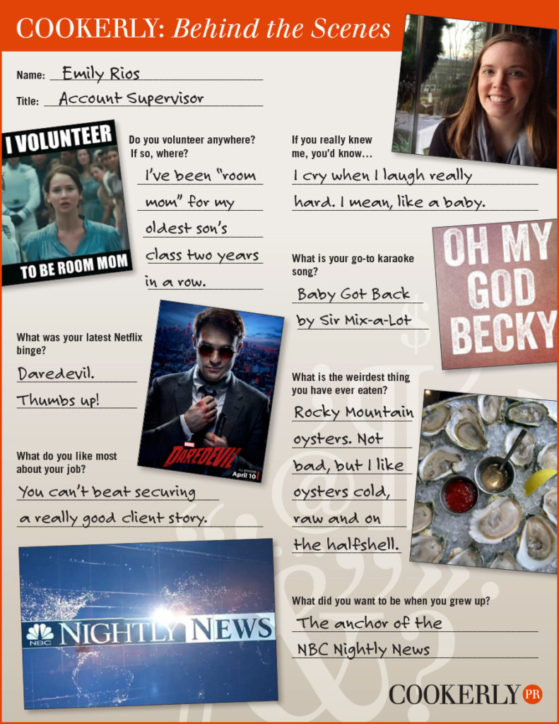 Cookerly: Behind the Scenes – Emily Rios, Account Supervisor - Cookerly ...