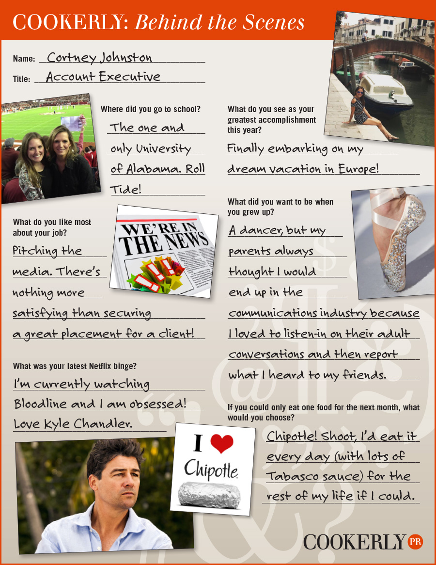 Cookerly: Behind the Scenes – Cortney Johnston, Account Executive ...